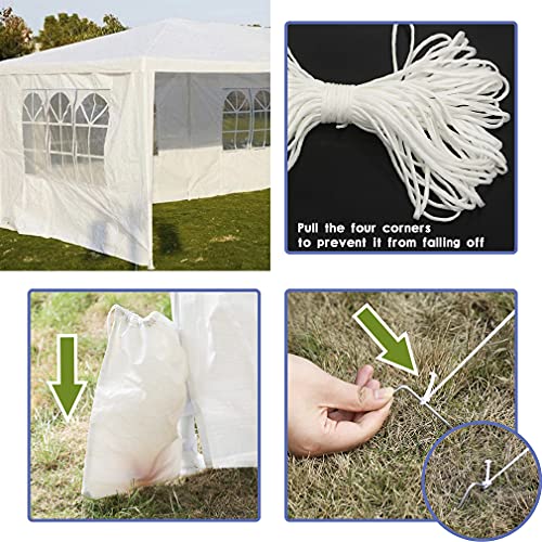 10'x30' Party Tent, Outdoor Wedding Tent Water-Proof Canopy Tent with 5 Removable Walls for Wedding Parties Camping