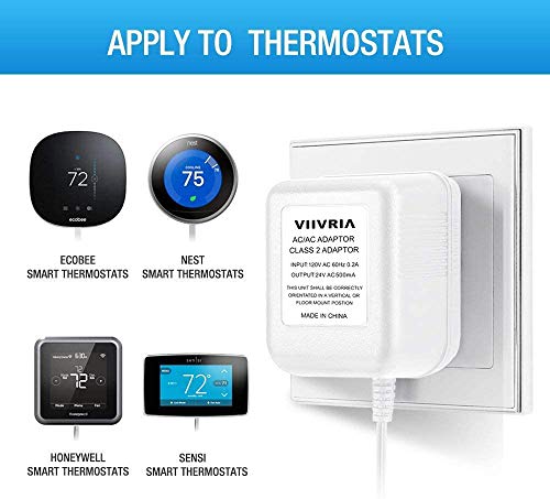 24 Volt Transformer, C Wire Adapter Thermostat, Competible with All Versions of Ring Doorbell and Thermostat for Nest Ecobee, Sensi and Honeywell, 315" Long Cable 24V Transformer