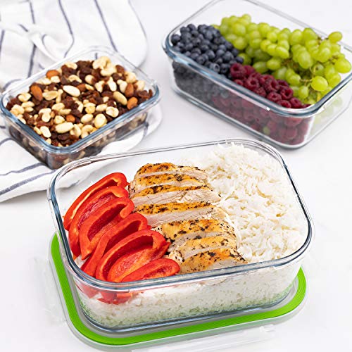 120 Oz 15 Cup Large Glass Food Storage Containers with Lids Airtight Set 3.5 L Family Size Extra Large Bakeware Marinating Lock Baking Dish Container Glass Bowls Meal Storing Serving Food Rectangle