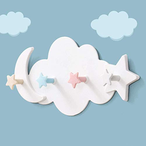 Auch Decorative Wall Mounted Hooks Rack for Hanging Coats Scarves Bags Purses Hats Towels Rails for Children's Room Living Room Organizer(4 Hooks)