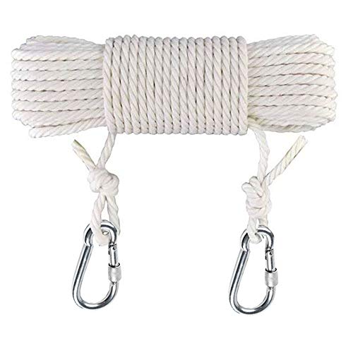 50 Ft Clothesline Long Clothes Line, Cotton Clothesline Rope Laundry Line Rope Craft Drying Rope Adjustable forCamping Travel & Home Use DIY Rope as Candle Replacement Wick Laundry Line Dryer Rope