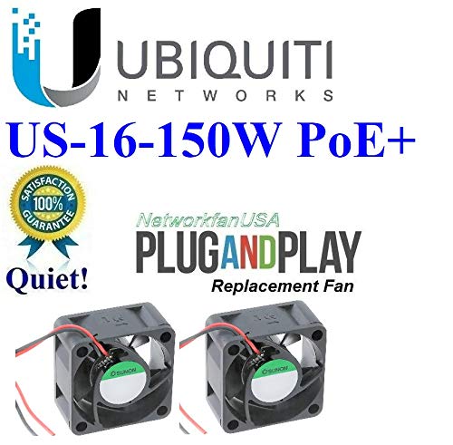 2X ExtraCooling Quiet Replacement Fans Compatible for Ubiquiti US-16-150W PoE+ UniFi Switch