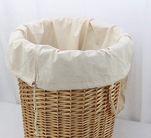 2 Pcs Canvas Laundry Bags with Carrying Handles & Drawstring Closure, Machine-washable Laundry Lining Bags for Laundry Hamper or Baskets