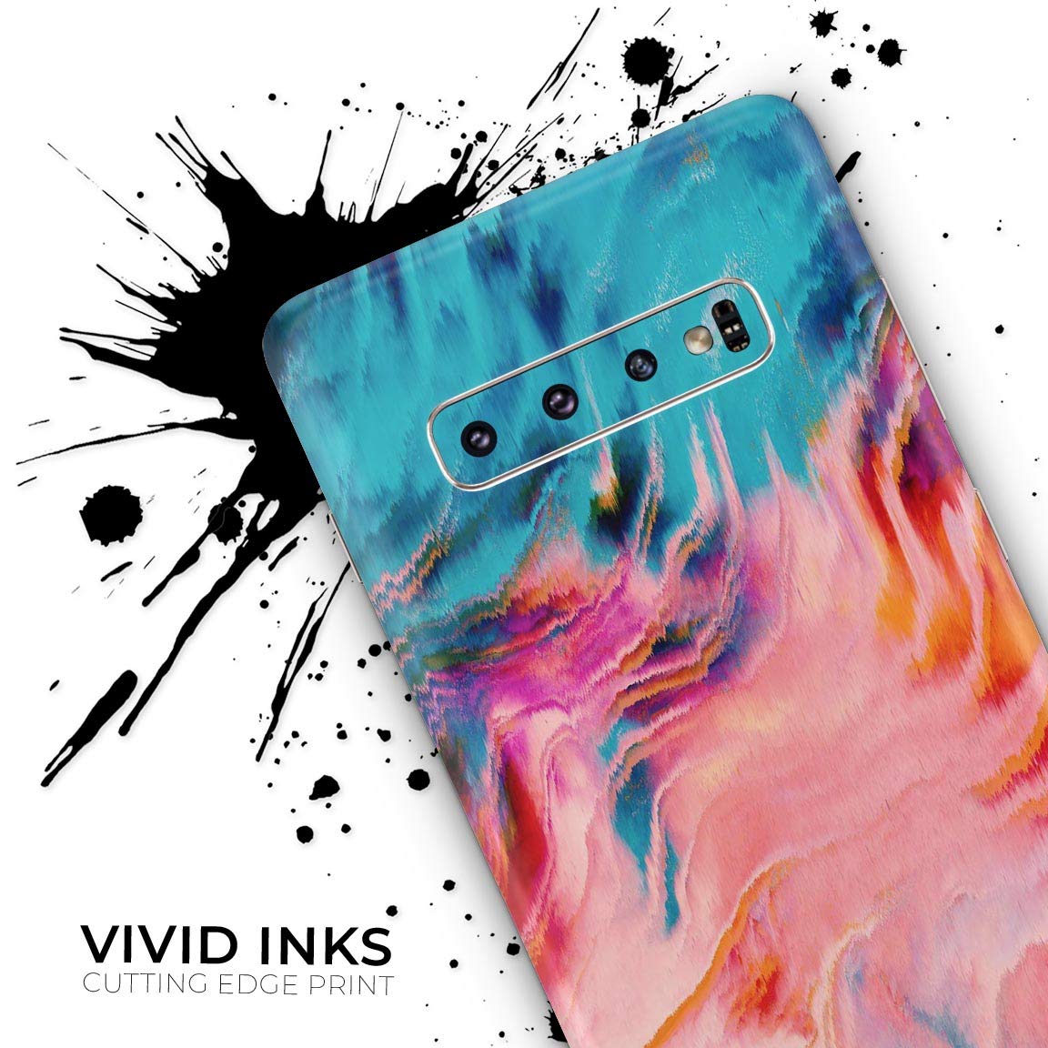 DesignSkinz Liquid Abstract Paint Remix V84 Protective Vinyl Decal Wrap Skin Cover Compatible with The Samsung Galaxy S20 (Screen Trim & Back Glass Skin)