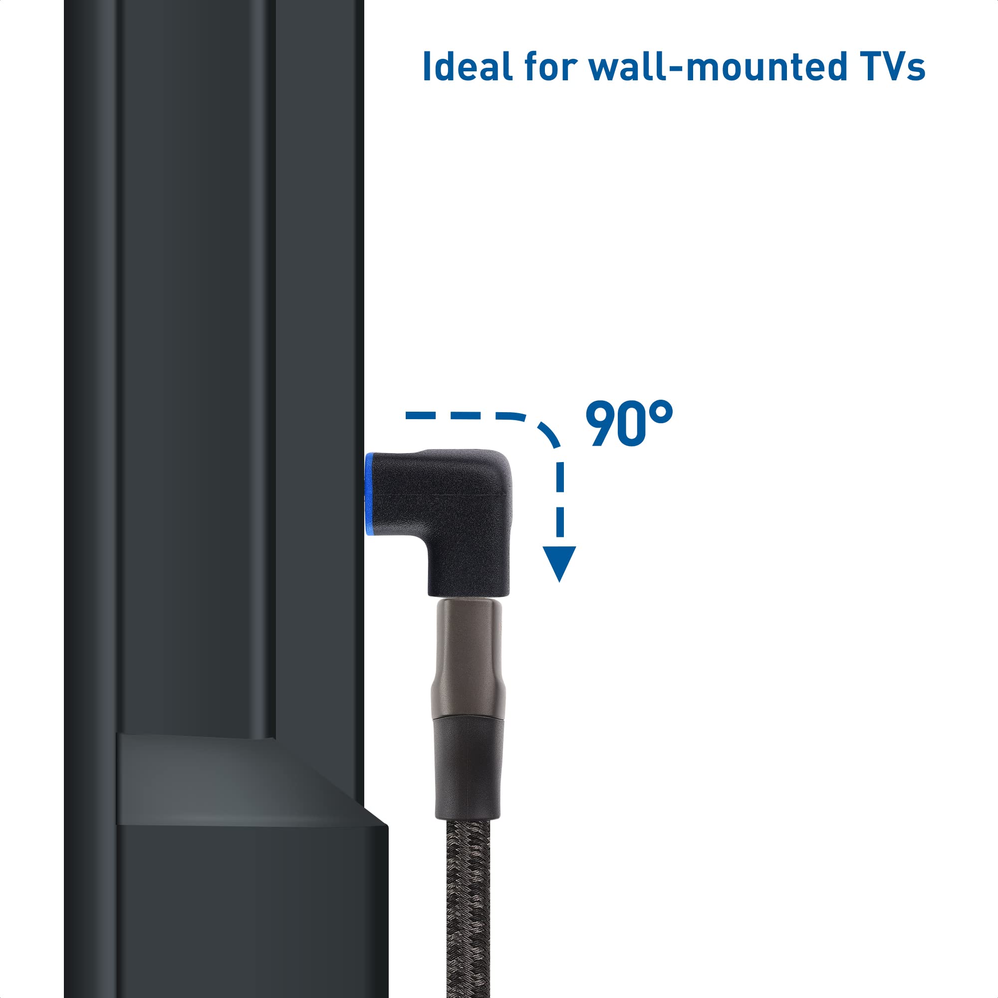 Cable Matters Combo-Pack 8K@60Hz Right Angle HDMI 2.1 Adapters with HDR (8K HDMI Right Angle Adapter / 4K@240Hz HDMI 90 Degree Adapter / 270 Degree and 90 Degree HDMI Adapter) in Black