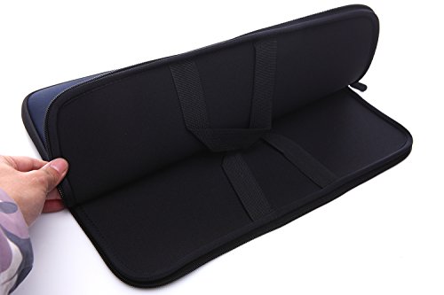 13.3-Inch to 14-Inch Laptop Sleeve Case Neoprene Carrying Bag with Hidden Handles for MacBook/Notebook/Ultrabook/Chromebooks (Blue Horse)