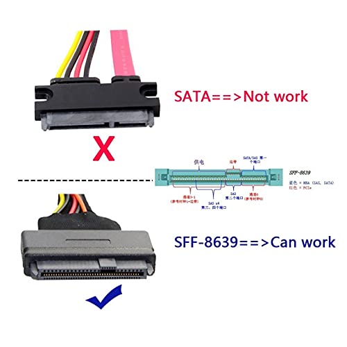 Cablecc PCI-E 3.0 4.0 to SFF-8643 Card Adapter and U.2 U2 SFF-8639 NVME PCIe SSD Cable for Mainboard SSD