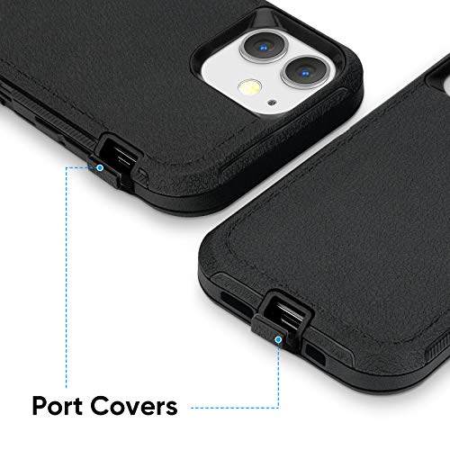 CAFEWICH Compatible with iPhone 12 Case/iPhone 12 Pro Case 6.1-Inch (2020), Heavy Duty Defender 3-Layer Rugged Shockproof Drop Protective Cover Phone Cases for iPhone 12/12Pro,Black