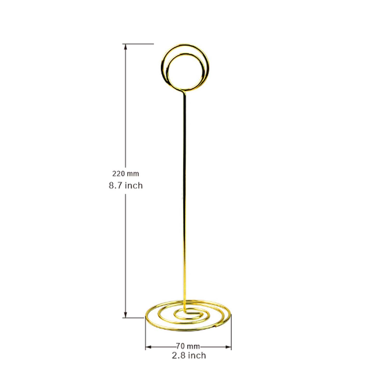 10 Pack 8.7 inch Table Number Place Card Holders, Picture Holder Photo Holder Clips, Memo Note Photo Stand.(Gold, 8 inchs)