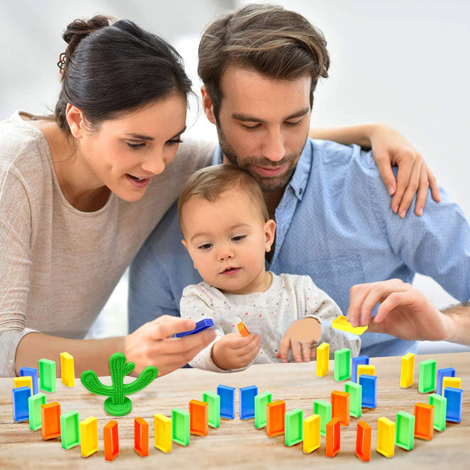 160pcs Dominos Train Blocks Set,Domino Train Toy with Lights & Sounds, Blocks Domino Set Building and Stacking Toy for Boys and Girls,Automatic Blocks Laying Toy Train Set Gift for 3-12 Years Old Kids