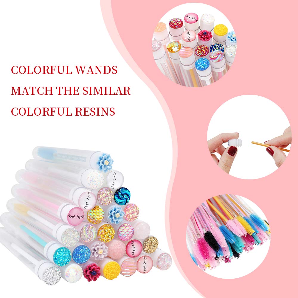 20 Pcs Disposable Mascara Brushes Diamond Eyelash Spoolies Makeup Brush Mascara Wand in Sanitary Tube Lash Supplies (Black) …