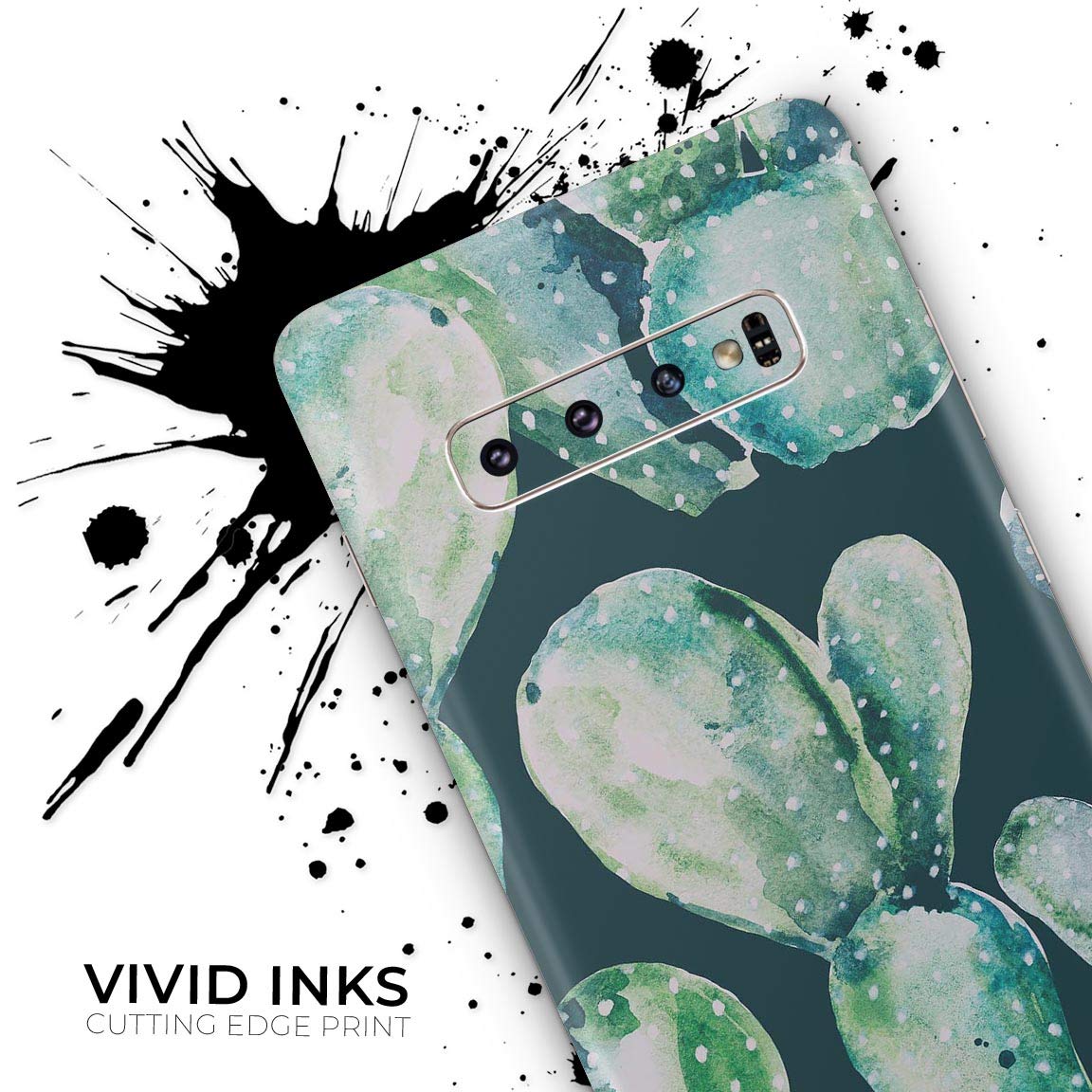 DesignSkinz Watercolor Cactus Succulent Bloom V7 Protective Vinyl Decal Wrap Skin Cover Compatible with The Samsung Galaxy S20 (Screen Trim & Back Glass Skin)