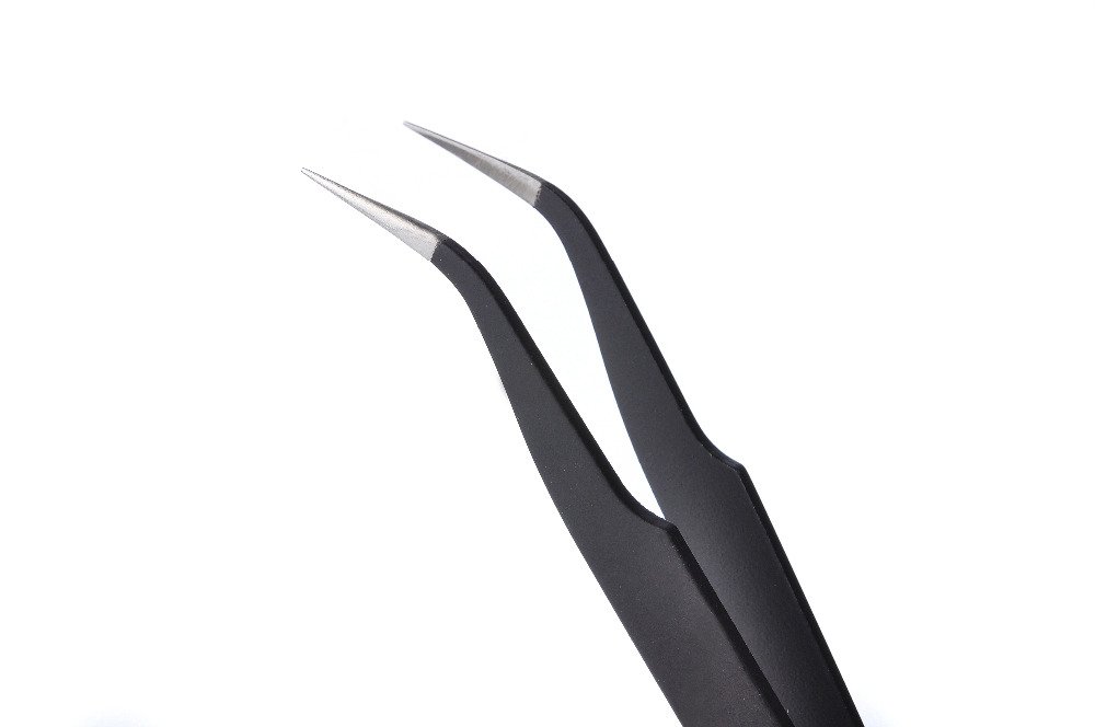 2pcs Tweezers Set Anti-static Stainless Steel for Ingrown Hair Curved Straight Professional Slant Tip &Splinter Tip Remover Tweezer