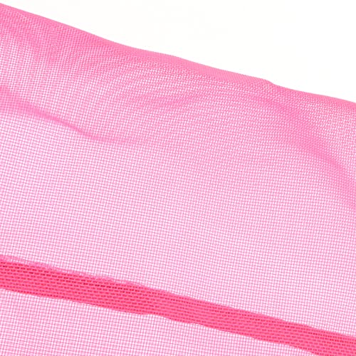 2 Pieces Empty Yarn Storage Bags, Mesh Holder Yarn Storage Organizer, Mini Yarns Drum Knitting Bag for Carry Crochet Hooks Sewing Accessories Storage Tote Bag (Hot Pink)