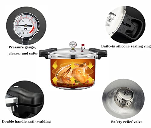 25 quart pressure canner cooker,Built-in luxury digital pressure gauge,Aluminum Explosion proof pressure cookers canners for canning,With1steaming tray Induction Compatible,Delivery from US warehouse