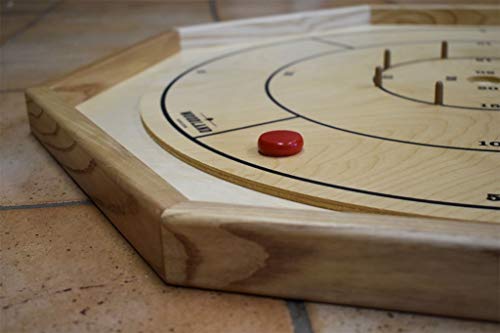 26 Red and White Crokinole Discs with a Velvet Pouch (Mini Discs - 1 3/32 Inch Diameter (2.8cm))