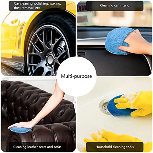 20 Pieces 5 Inch Cars Microfiber Wax Foam Applicator Pads,Microfiber Round Sponge Detailing Cleaning Pads Car Wax Applicator Pads Polish Microfiber Foam Sponge for Cars,Yellow Green Blue Dark Blue