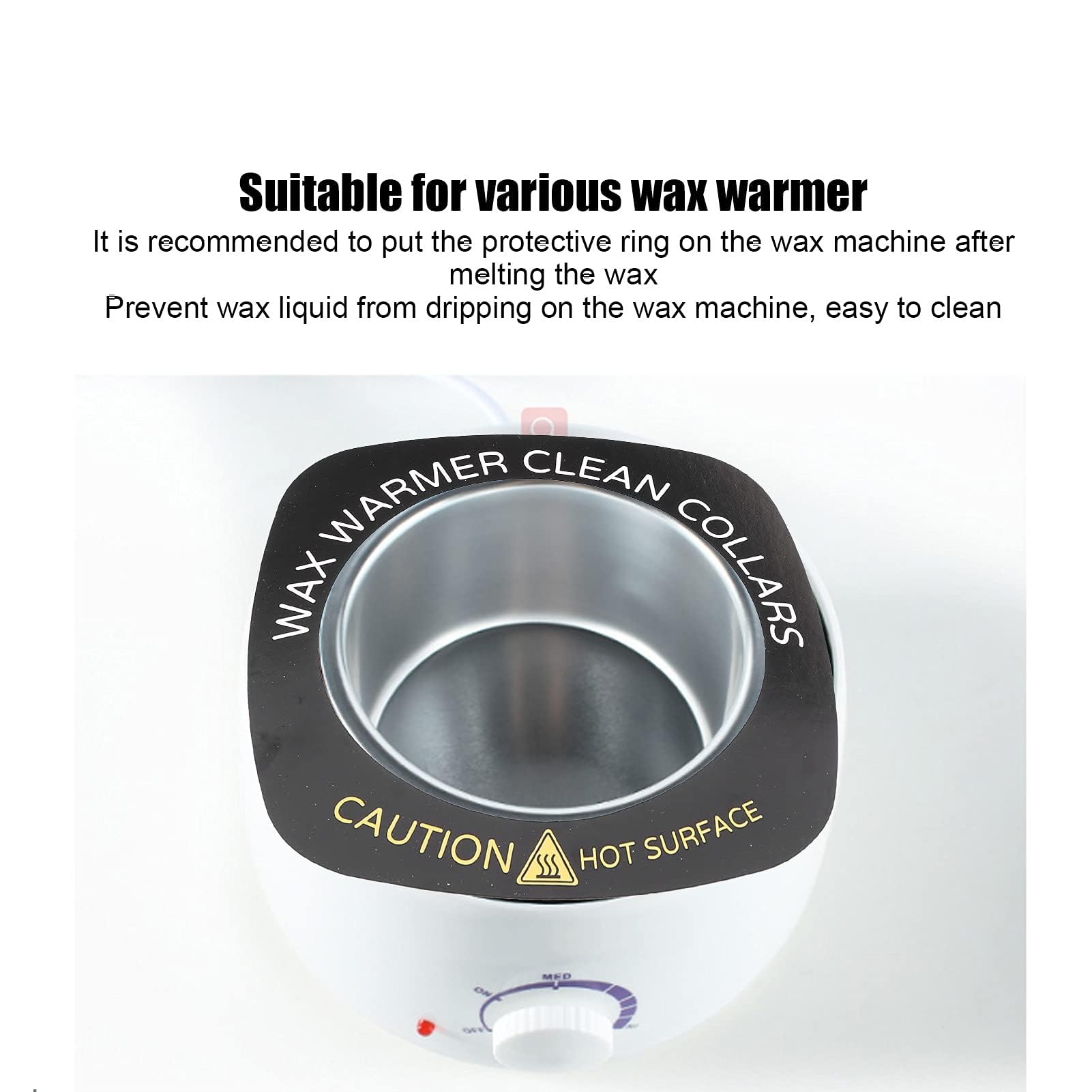 10pcs Wax Warmer Collar, Professional Wax Heater Protective Ring, Wax Warmer Clean Collars Wax Machine Accessories for Most Standard Size Wax Heaters (Square)