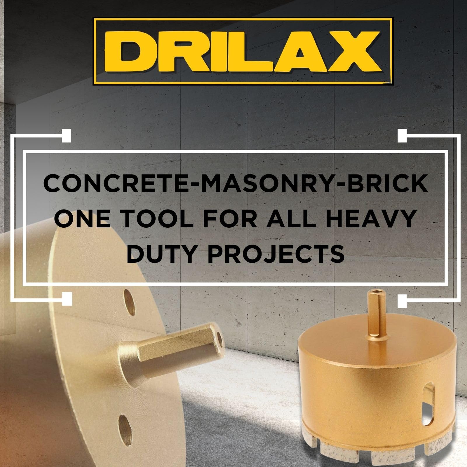 3 Inch Masonry Hole Saw, Diamond Hole Saw, Heavy Duty Dry Core Hole Saw for Concrete Hole Saw Bit Brick, Cinder Block, Core Drill Guide Included Extra Long Depth of Cut