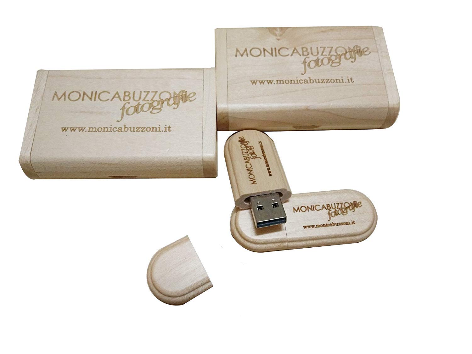 10PCS Maple Wood 2.0/3.0 USB Flash Drive with Wooden Box(Free Laser Engraving Logo) (2.0/16GB)