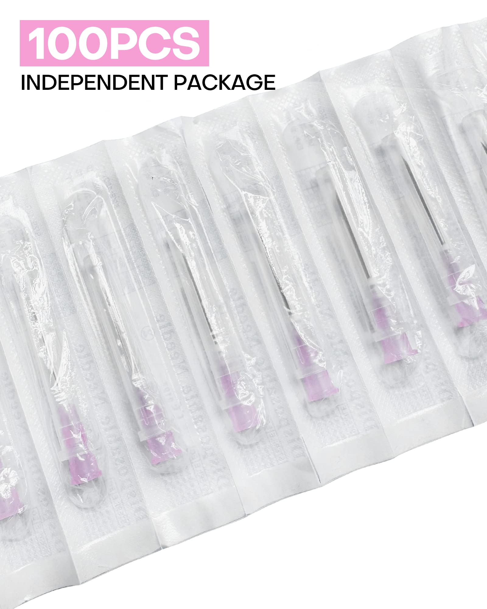100Pcs 18Ga 1 Inch Needle Luer Lock Industrial Accessories, Sterile Individual Package for Lab Scientific Measuring, Refilling Inks, Plant and Industry