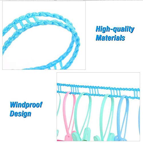 3 Pack Windproof Non-Slip Clothesline,Clothes Drying Rope Portable Adjustable Line Hanger for Camping Travel & Home Use (10M)