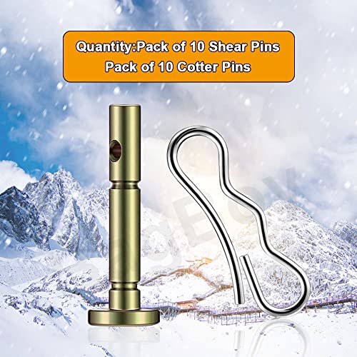 10 pcs Shear Pins 738-04155 & Cotter Pins 738-04155 for Snowblower Shear Pins, Compatible with MTD Troy-Bilt Craftsman 738-04155 738-0763 & More - 2007 and After Fits Cub Cadet Snow Blower Shear Pin