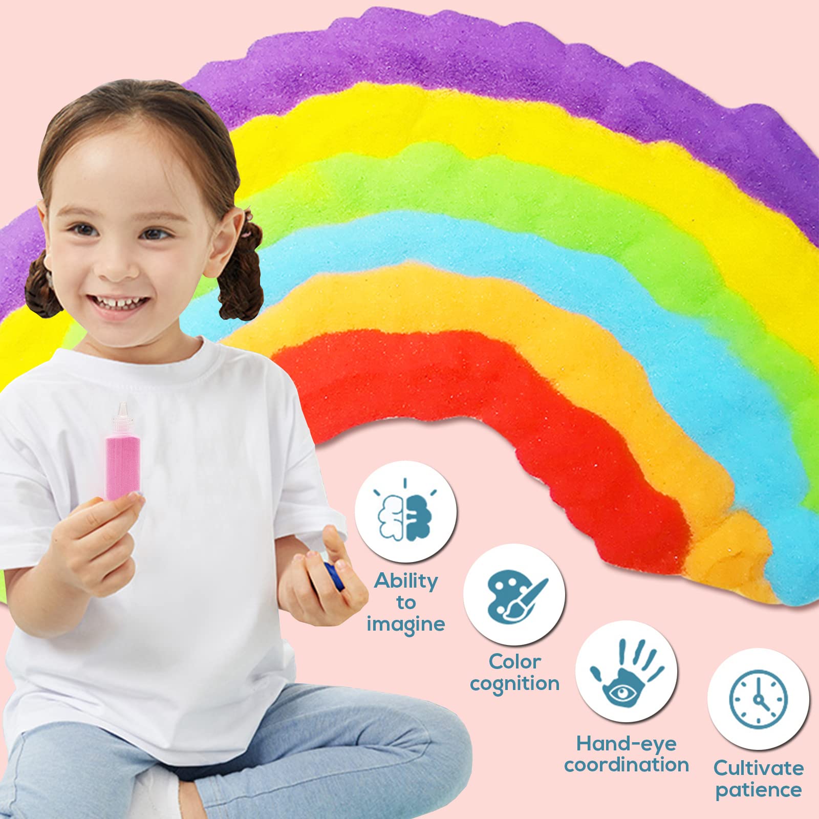 28 PCS Art Sand,DIY Arts and Crafts Kit,Terrarium Sand Play for Wedding Decor,Painting,Children,Decorations,Crafts(1.25oz Bottles)