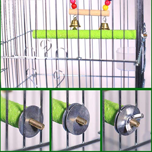 3 Pcs Bird Cage Perch Parrot Parakeet Perches, Colorful Wood Bird Stand Toy Bird Cage Sticks Accessories Supplies for Amazon Parrots, Conures, Cockatiel, Parakeet
