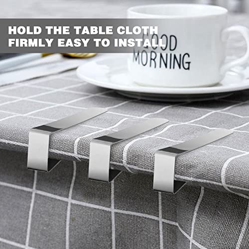12 Pack Tablecloth Clips- Picnic Table Cloth Clips- Stainless Steel Table Cloth Cover Clamps- Table Clips for Restaurant Picnics Marquees Weddings Graduation Party- Fits Up to 1.7β Thick Tables