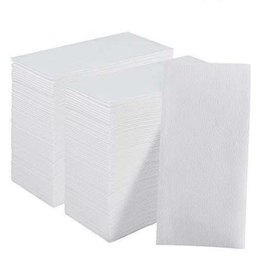 200 Pack Disposable Guest Towels Soft and Absorbent Linen-Feel Paper Hand Towels Decorative Bathroom Hand Napkins for Kitchen, Parties, Weddings, Dinners,White
