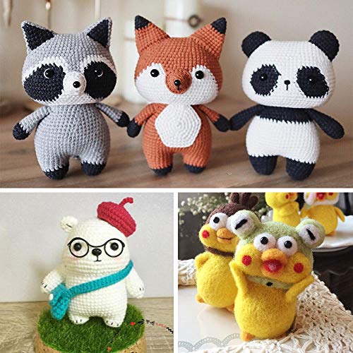 260pcs Plastic Safety Eyes and Noses with Washers, Craft Doll Eyes, Black Safety Eyes for Amigurumi, Puppet, Plush Animal and Teddy Bear