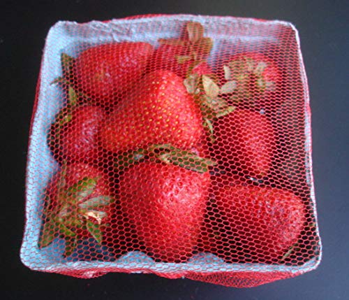 100 pcs mesh Netting for Berry Baskets Farmers Market Produce Supplies Stretchable net fits Quart Pint Half Pint Box (One Size)