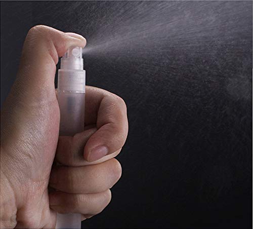 10ml Pen Clip Fine Mist,10 Pcs Plastic Frosted Atomizer Vials Empty Portable Refillable Pump Spray Bottle Perfume hand Sample Tube Travel Makeup Container (Color Random)