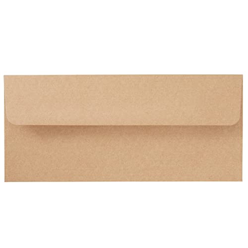 100-Pack #10 Brown Kraft Paper Business Envelopes Bulk for Checks, Invoices, Gift Certificates, Mailing Letters, Invitations, Documents, Forms, and Statements (4-1/8X9-1/2 in)