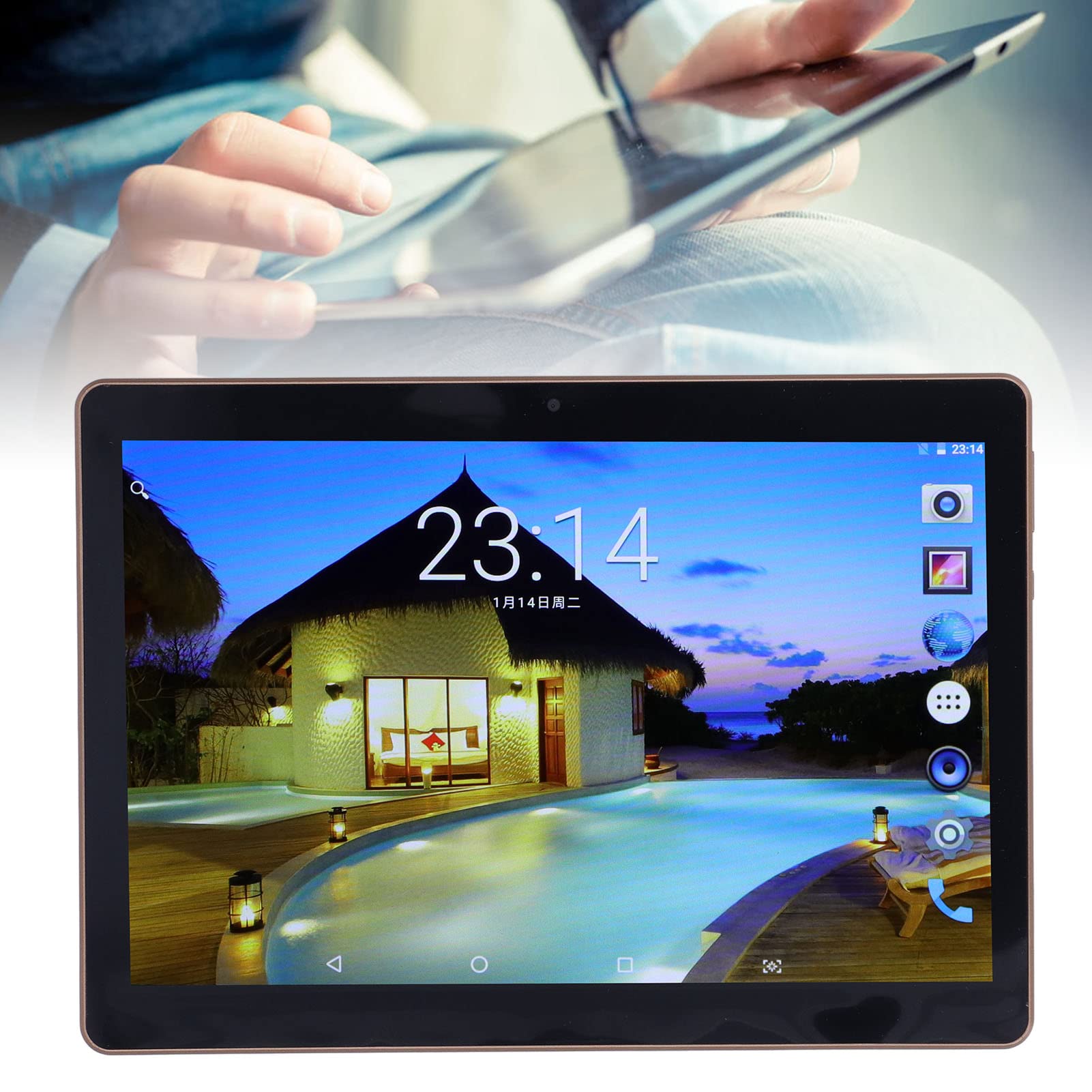 10.1inch HD IPS Tablet PC for Android 8.0, Octa Core 2GB 32GB ROM Touchscreen Tablet, 0.3MP 2MP Dual Camera, 32GB Memory Expansion, Metal CNC High Gloss Body, 800x1280, 5500mAh,