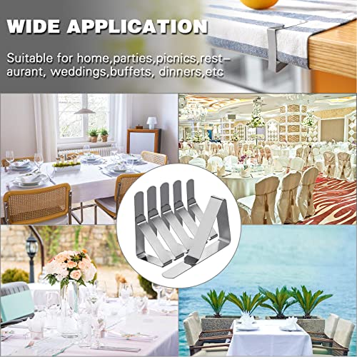 12 Pack Tablecloth Clips- Picnic Table Cloth Clips- Stainless Steel Table Cloth Cover Clamps- Table Clips for Restaurant Picnics Marquees Weddings Graduation Party- Fits Up to 1.7β Thick Tables