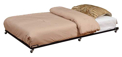 2K Furniture Designs - Twin Size Black Metal Roll Out Trundle Bed Frame for Daybed