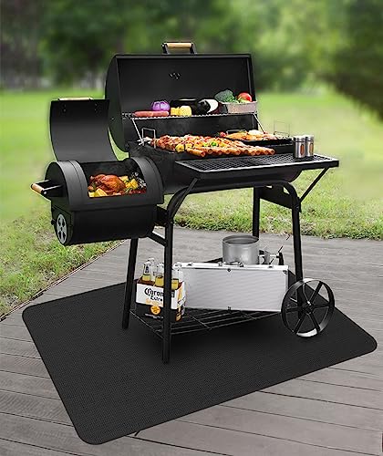 48 x 30 inch Under Grill Mats for Outdoor Grill, Deck and Patio Protector Mat, Double-Sided Fireproof Waterproof Oil-Proof BBQ Mat, Grill Floor Pads Fire Pit Mat Fireplace Mat (48X30 inch)