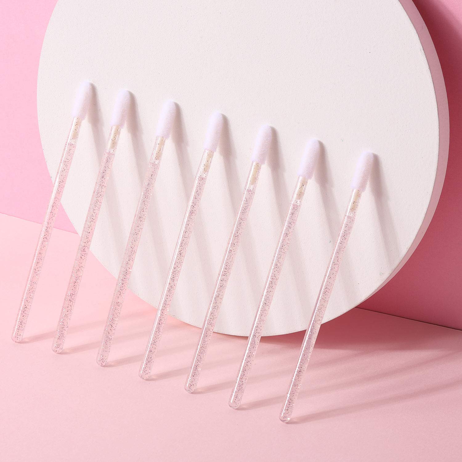 100 Disposable Lip Brushes, Lipstick Applicator, Lip Gloss Wands Pink Tbestmax