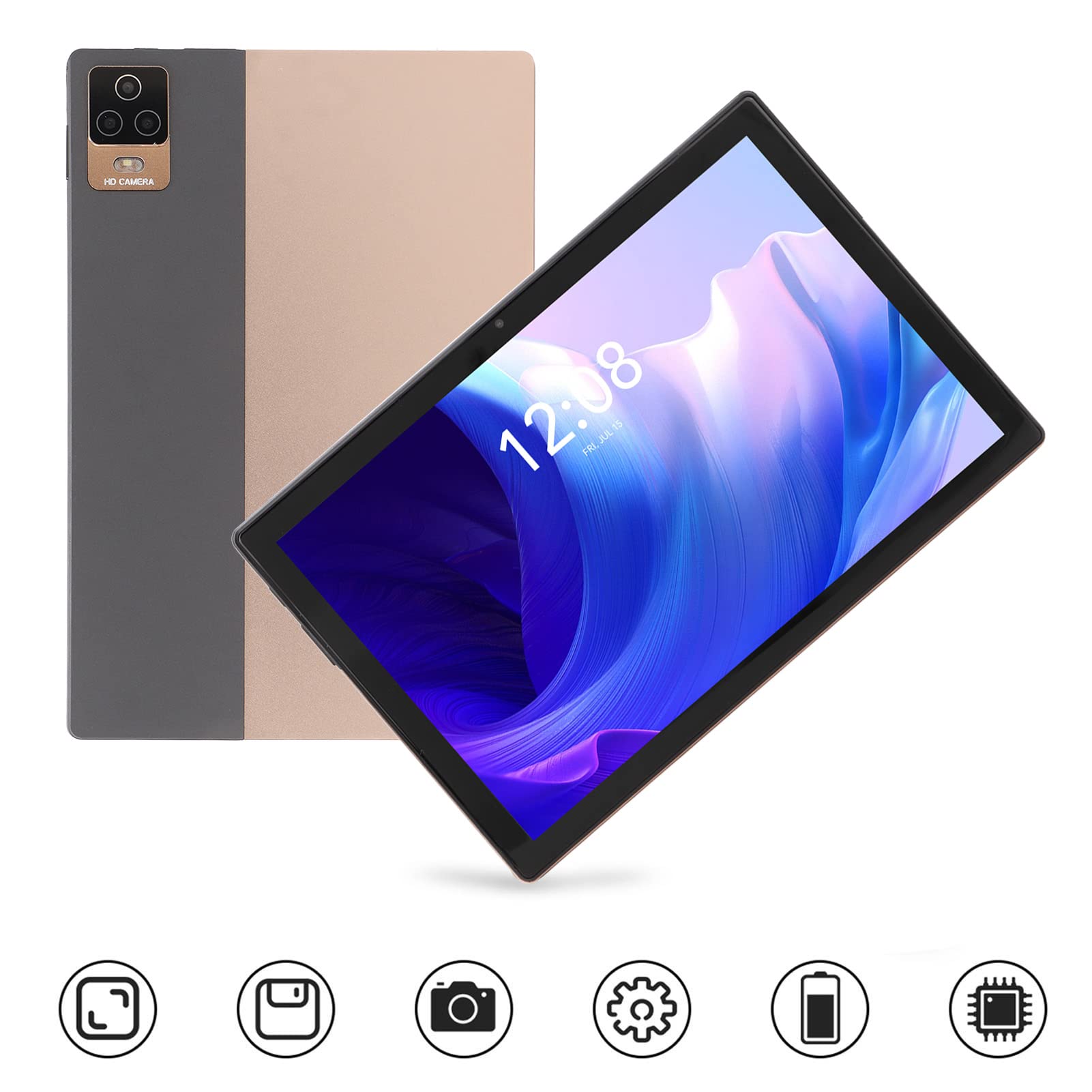10.1in Tablet, for 11 Tablet PC 4G LTE Calling for Playing (Gold)