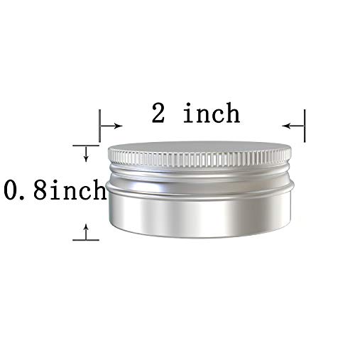 Goiio Aluminum Tin Jar Refillable 20 Pcs Container 30 ML, with Screw Lid, Silver