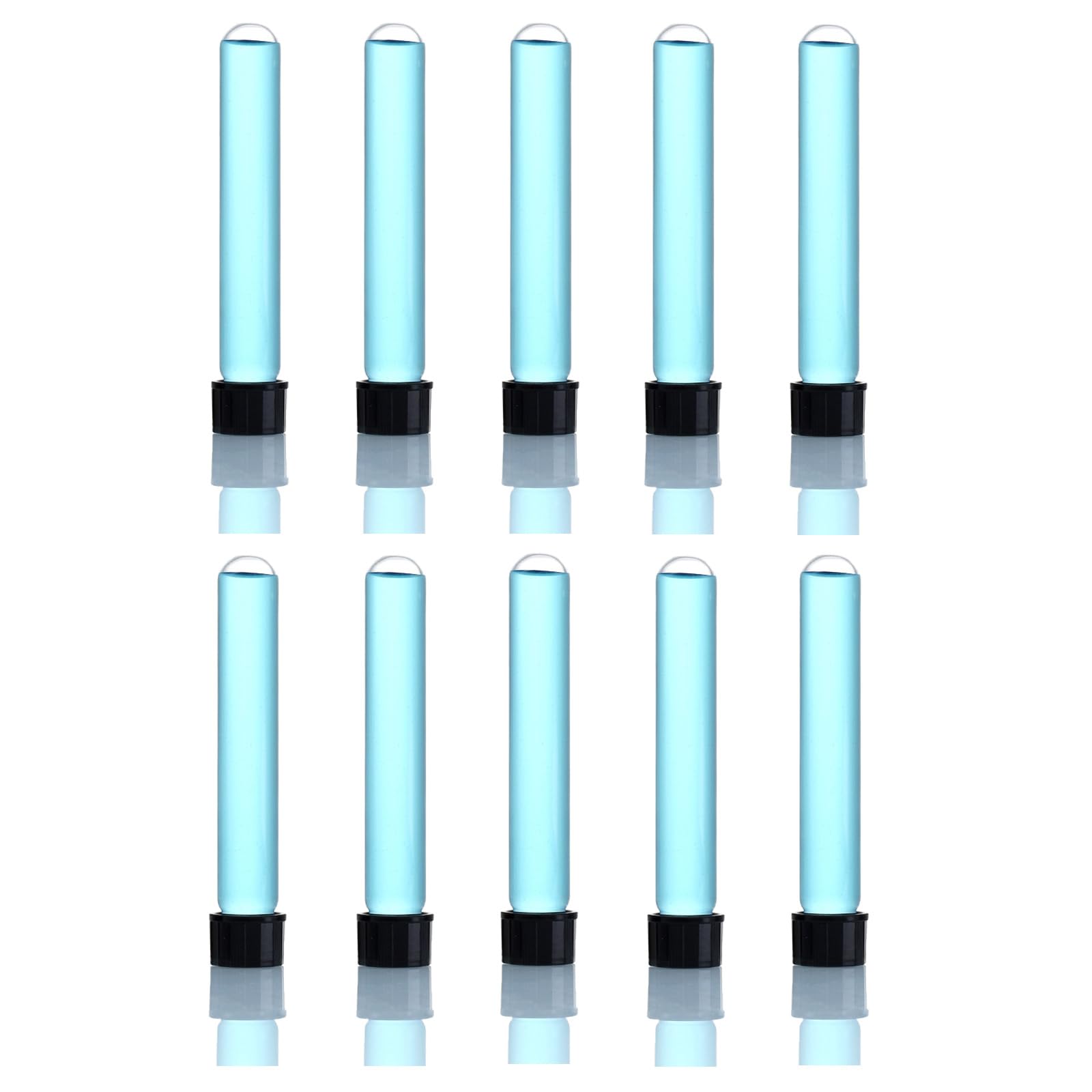 16x100mm Glass Test Tubes with Black Screw Cap, 10ml Boro Glass Test Tubes for Scientific Experiments, Candy Storage, Party and Home Decorations, Plant Propagation and Holiday Gifts, HUAOU, Pack of 10
