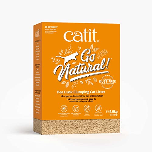 Catit Go Natural Pea Husk Clumping Cat Litter 14.8 lb, Natural