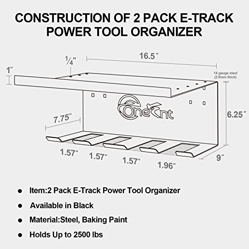 2Pack E-Track Power Tool Organizer|E Track Power Tool Holder Hanger for Trailer Accessories-E-Track Drill Holder Wall Mount|E Track Accessories for Enclosed Trailer-Utility Storage Rack in Garages