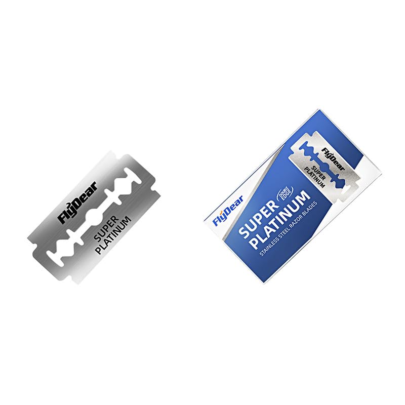 100 Count Double Edge Razor Blades - Men's Safety Razor Blades for Shaving - Platinum Stainless Steel Double Razor Shaving Blades for Men for a Smooth Clean Shave