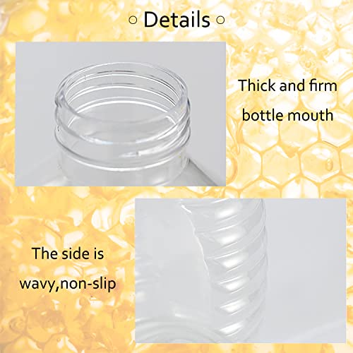 16 Pcs 3.7oz Clear Plastic Honey Jar,Squeeze Honey Bottle Container with Flip-Top Lid,Empty Honey Bottle for Storing and Dispensing