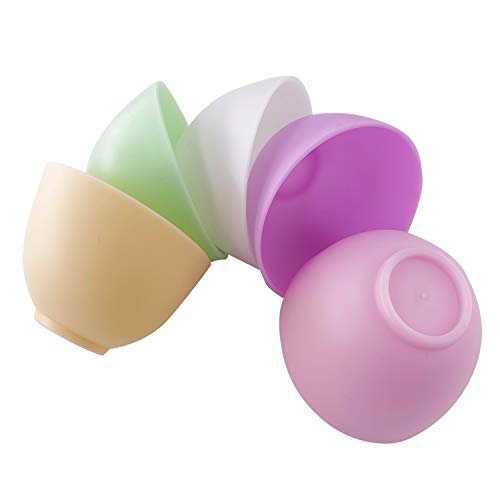 BallHull 3.3 Inch Home Use Silicone Facial Mask Mixing Bowl for Facial Mask,Mud Mask and Other Skincare Products Multi colored 5 Pcs (Small)