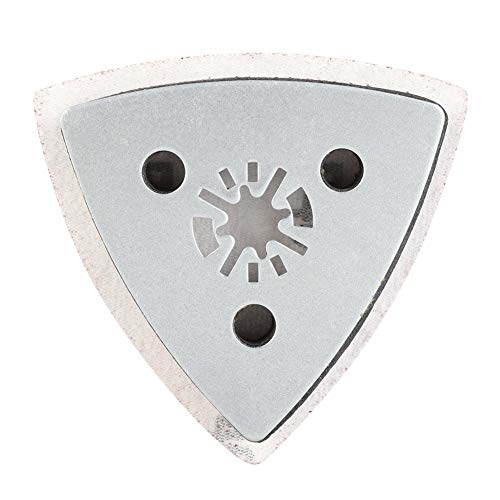 100pcs Sanding Paper, 80mm 60/80/120/180/240 Grits Triangular Hook & Loop Triangle Sandpaper +1 Sand Pad for Bosch Fein Oscillating Multi Tool