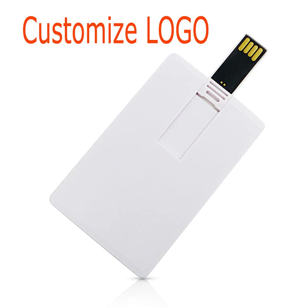10 Pack 16GB Custom USB Flash Drive Personalized Your Logo, USB 2.0 Card Pen Drive with Leather Bag, Thumb Drive Memory Stick with Color Print Logo for Company Ads Wedding Gift Photography Vedio